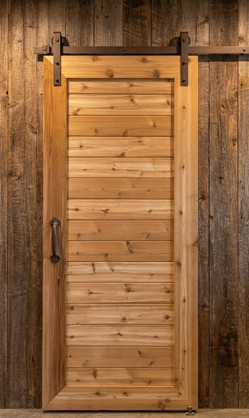 Rustic Cedar Wood Barn Door – Indoor & Outdoor Sliding Barn Door ...
