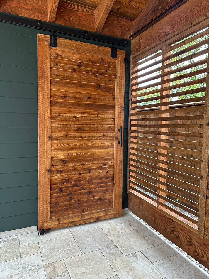 Rustic Cedar Wood Barn Door – Indoor & Outdoor Sliding Barn Door ...
